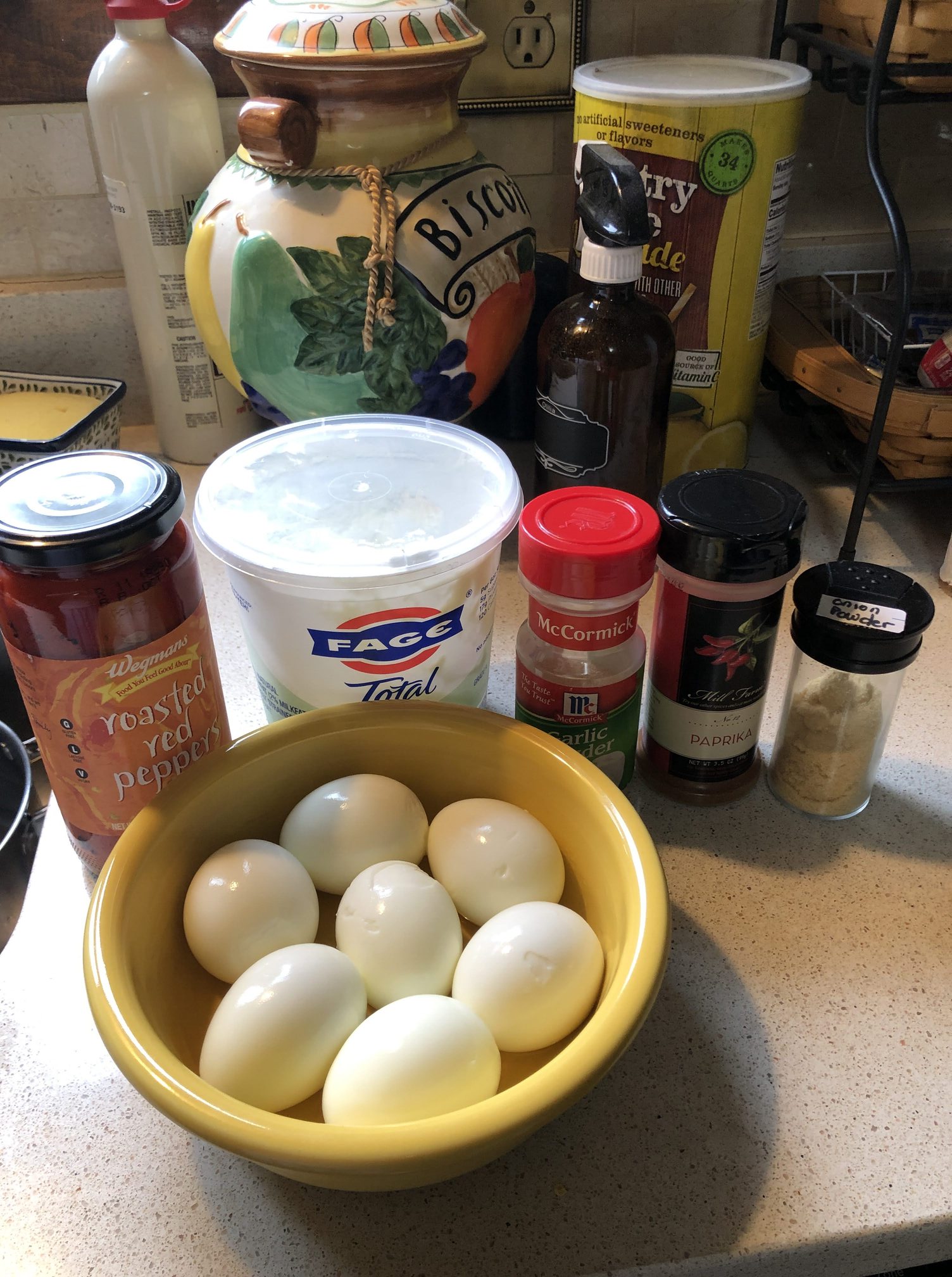 Roasted Red Pepper Deviled Eggs Three Chicks And A Whisk 0775
